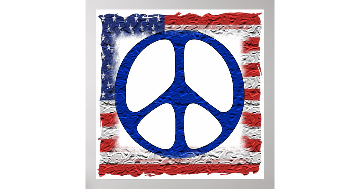 Tattered Peace Flag Poster | Zazzle