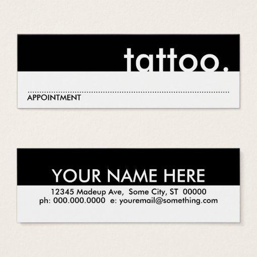 tattoo. (appointment card) | Zazzle