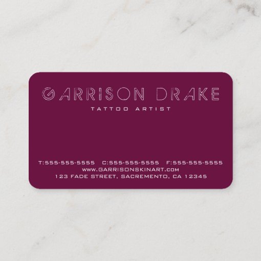 Tattoo Artist Photo Business Card | Zazzle