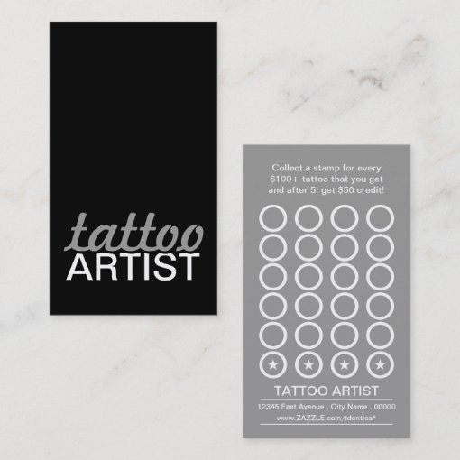 tattoo artist punch card | Zazzle