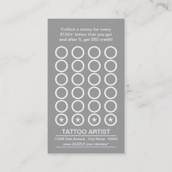tattoo artist punch card | Zazzle