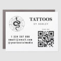 Tattoo Artist Studio Salon Snake Logo & QR Code Car Magnet | Zazzle