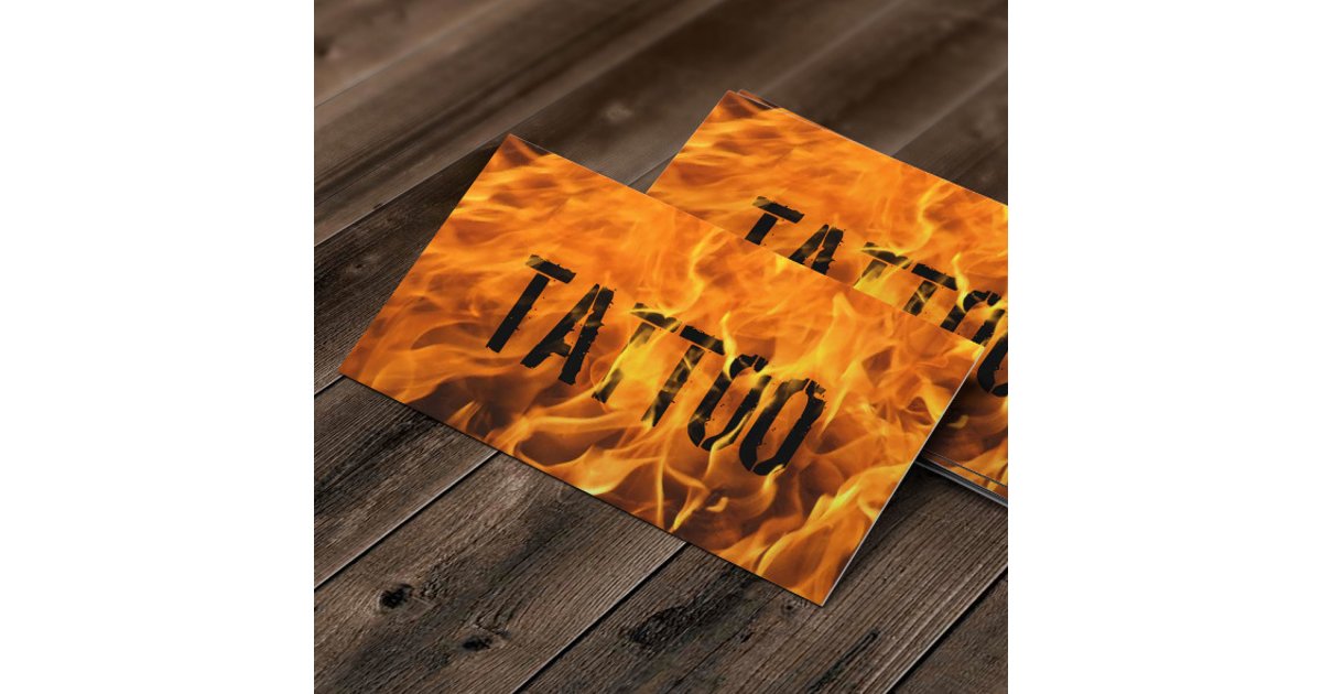 Tattoo Artist Unique Flaming Fire Business Card | Zazzle
