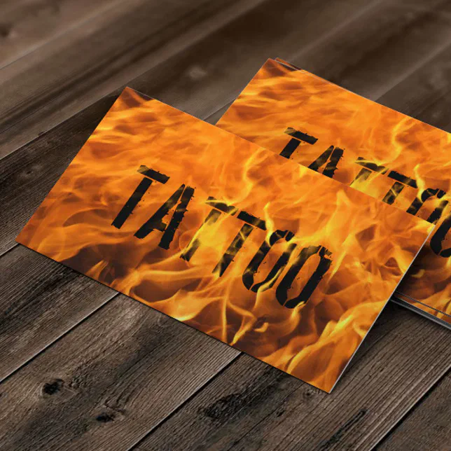 Tattoo Artist Unique Flaming Fire Business Card | Zazzle