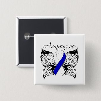 Tattoo Butterfly Awareness - ALS Disease Button | Zazzle
