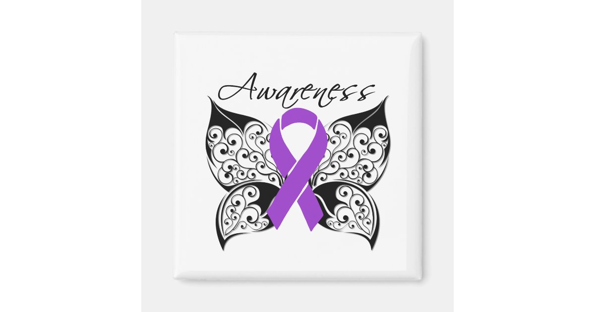 Tattoo Butterfly Awareness - Fibromyalgia Magnet | Zazzle