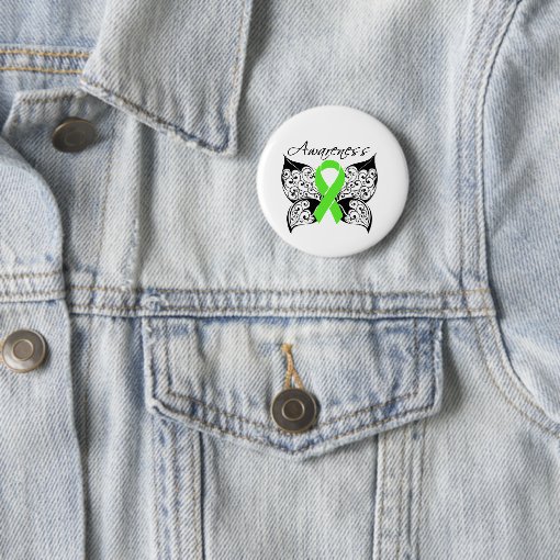 Tattoo Butterfly Awareness Non-Hodgkin's Lymphoma Pinback Button | Zazzle