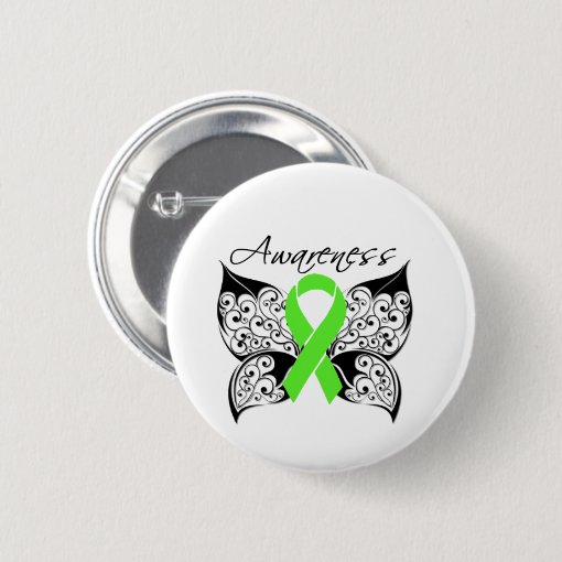 Tattoo Butterfly Awareness Non-Hodgkin's Lymphoma Pinback Button | Zazzle