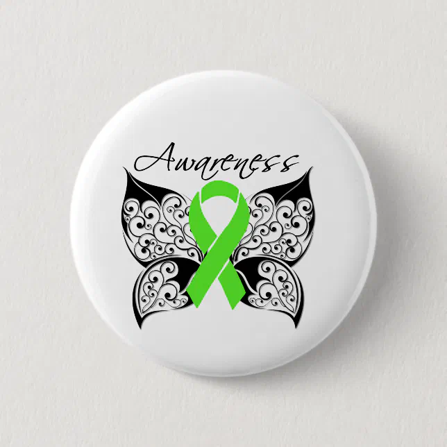 Tattoo Butterfly Awareness Non-Hodgkin's Lymphoma Pinback Button | Zazzle