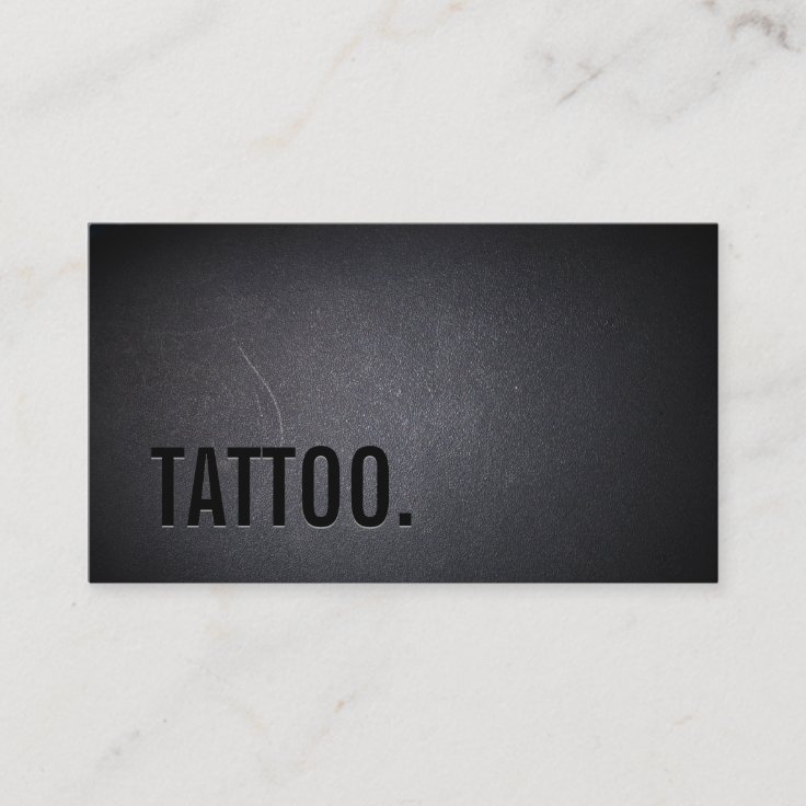 Tattoo Professional Black Bold Minimalist Business Card | Zazzle