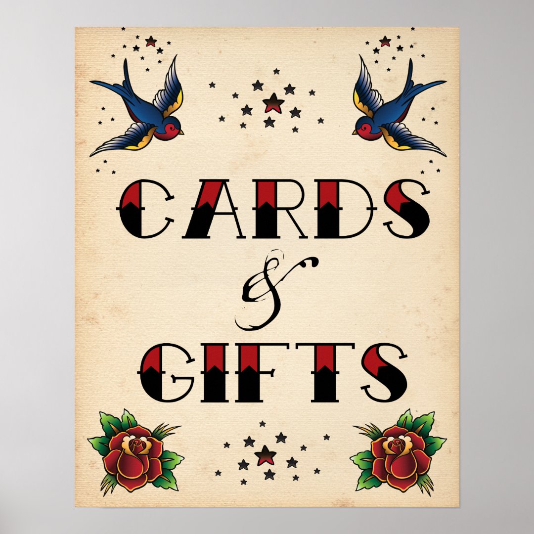 Tattoo Rockabilly Vintage Cards and Gifts Sign | Zazzle