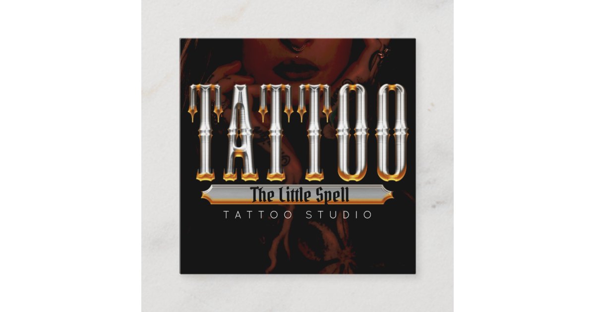Tattoo Studio Tattoo Artist Square Business Card | Zazzle