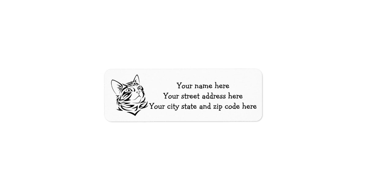 Tattoo tabby kitty cat label | Zazzle