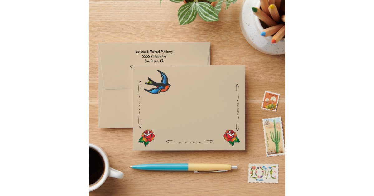 Tattoo Wedding Envelope | Zazzle