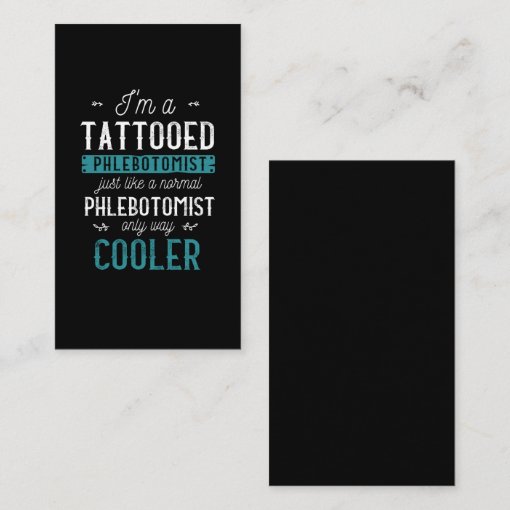 Tattooed Phlebotomist Inked Tattoo Phlebotomy Business Card | Zazzle