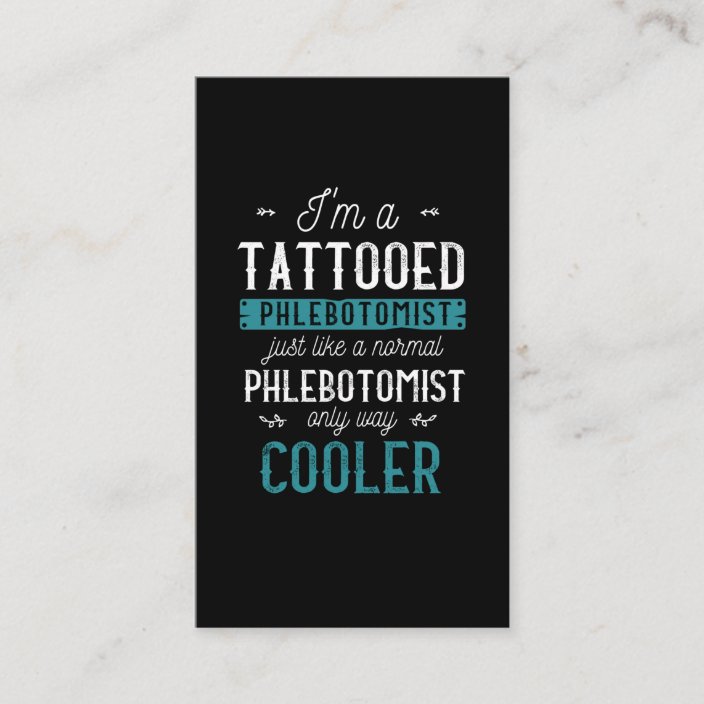 Tattooed Phlebotomist Inked Tattoo Phlebotomy Business Card | Zazzle.com