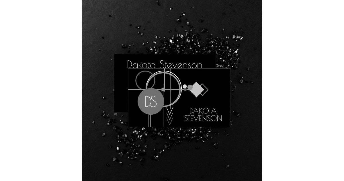 Tattoos Modern Art Deco | Black and Gray Branding Calling Card | Zazzle