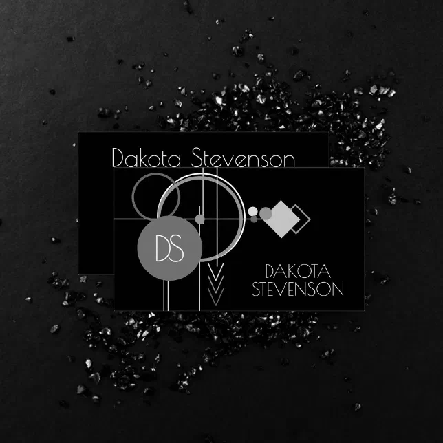 Tattoos Modern Art Deco | Black and Gray Branding Calling Card | Zazzle