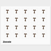 Tau Cross or Crux Commissa Square Sticker | Zazzle