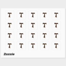 Tau Cross or Crux Commissa Square Sticker | Zazzle