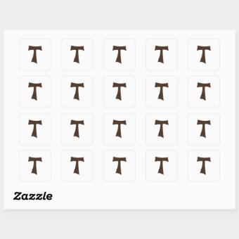 Tau Cross or Crux Commissa Square Sticker | Zazzle