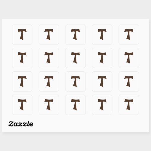 Tau Cross or Crux Commissa Square Sticker | Zazzle