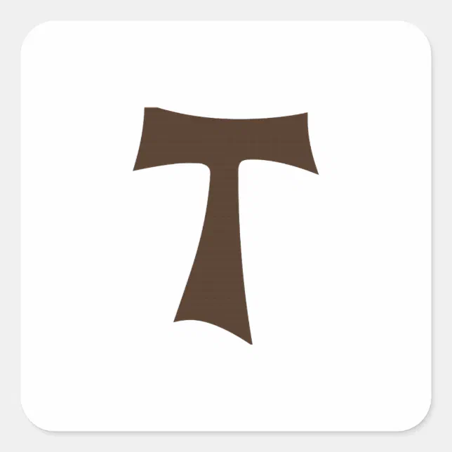 Tau Cross or Crux Commissa Square Sticker | Zazzle