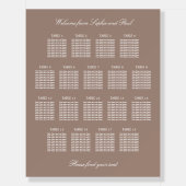 Taupe 18 Table Wedding Seating Chart Foam Board | Zazzle