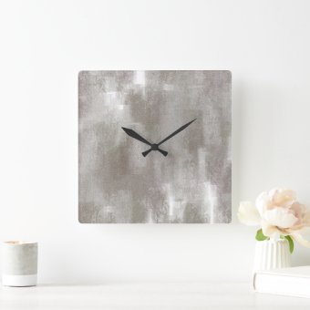 Taupe Abstract Wall Clock | Zazzle