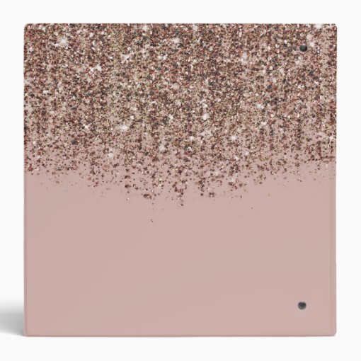 Taupe Blush Pink Bronze Rose Gold Glitter Glam 3 Ring Binder | Zazzle