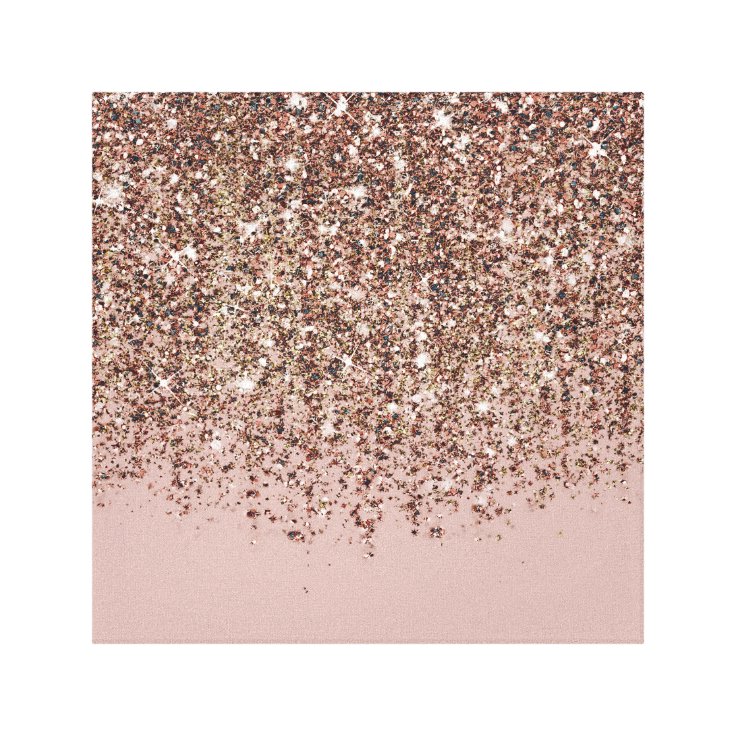 Taupe Blush Pink Rose Bronze Gold Glitter Glam Canvas Print | Zazzle