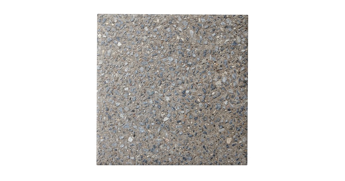 Taupe Concrete Cement Blue Aggregate Sidewalk Ceramic Tile | Zazzle