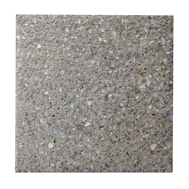 Taupe Concrete Cement Blue Aggregate Sidewalk Ceramic Tile | Zazzle
