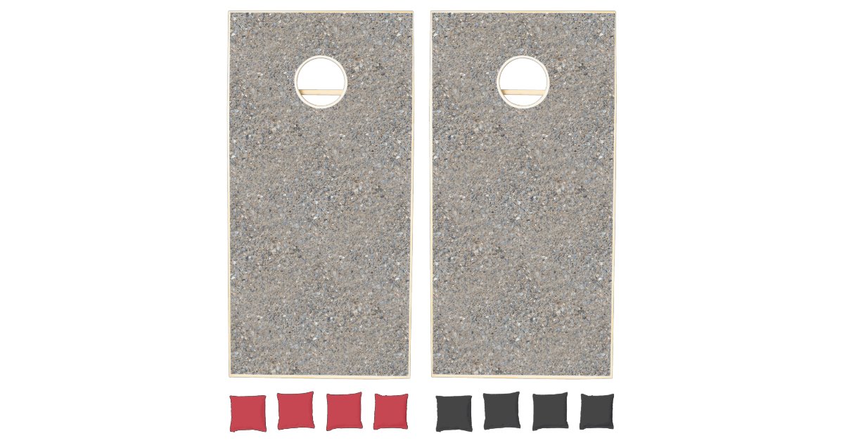 Taupe Concrete Cement Blue Aggregate Sidewalk Cornhole Set | Zazzle
