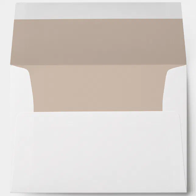 Taupe Minimalistic Fall Leaf Return Address Envelope | Zazzle