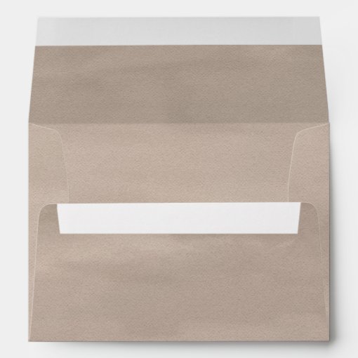 Taupe Watercolor Paper Trendy Script Lettering 5x7 Envelope | Zazzle