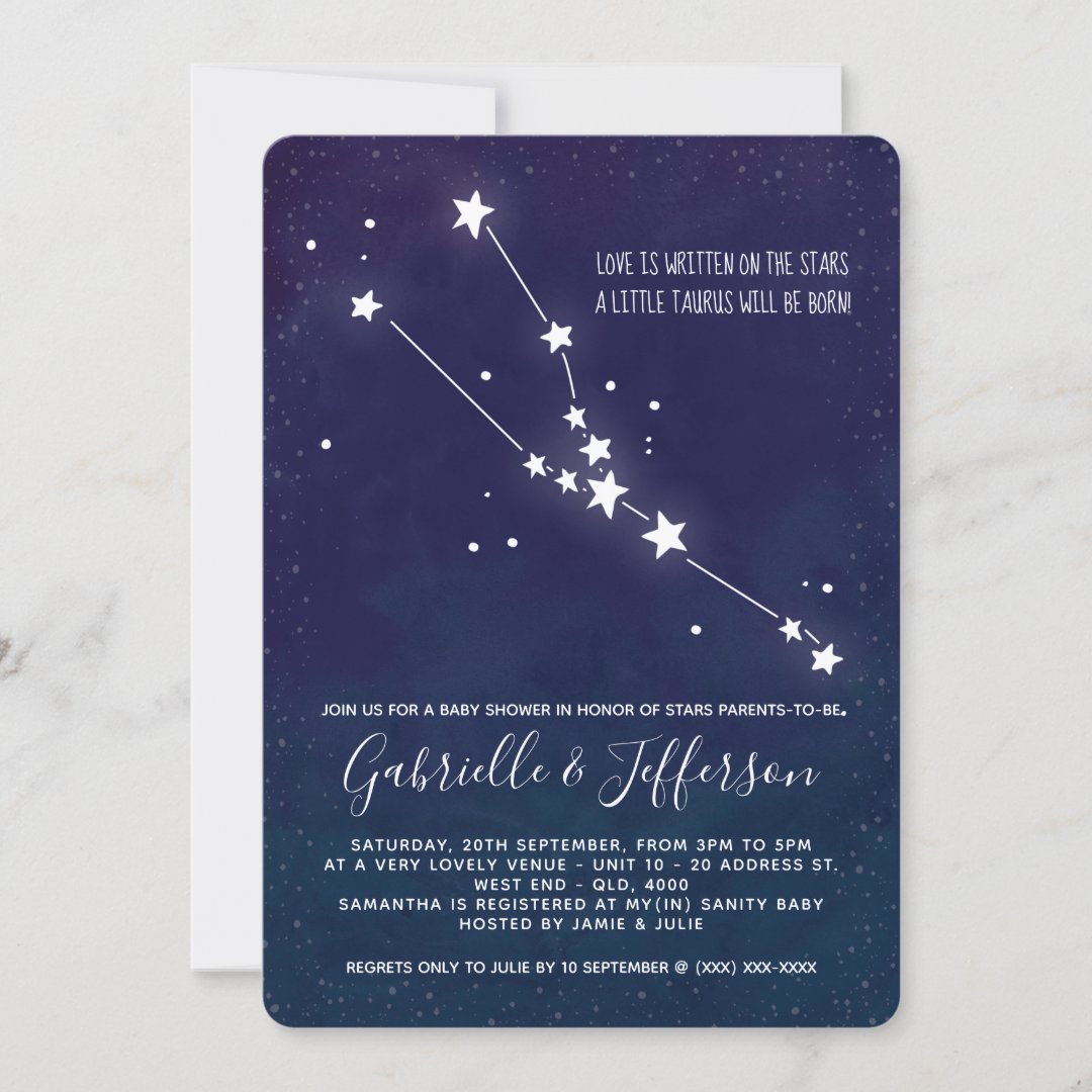 Taurus Astrology Baby Shower Invitation | Zazzle
