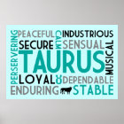 Zodiac Sign Bull Symbol Taurus Astrology Poster | Zazzle.com