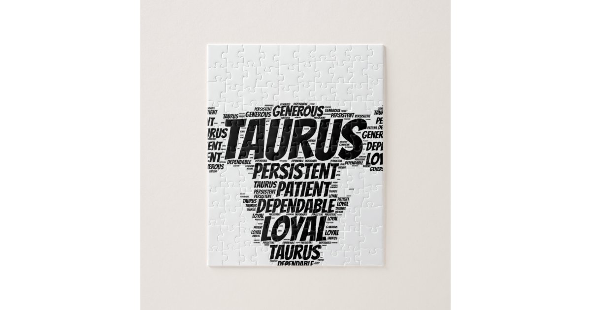Taurus Astrology Zodiac Sign Word Cloud Jigsaw Puzzle | Zazzle