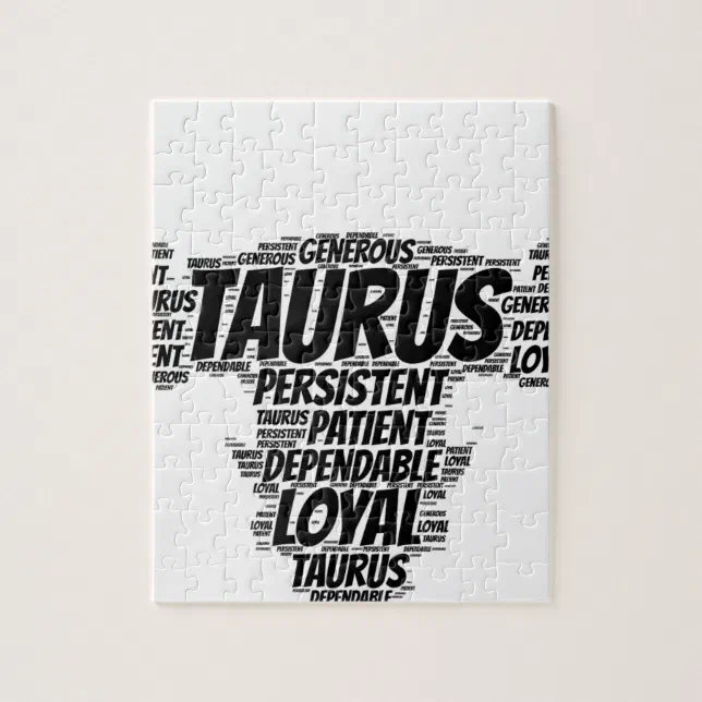 Taurus Astrology Zodiac Sign Word Cloud Jigsaw Puzzle | Zazzle