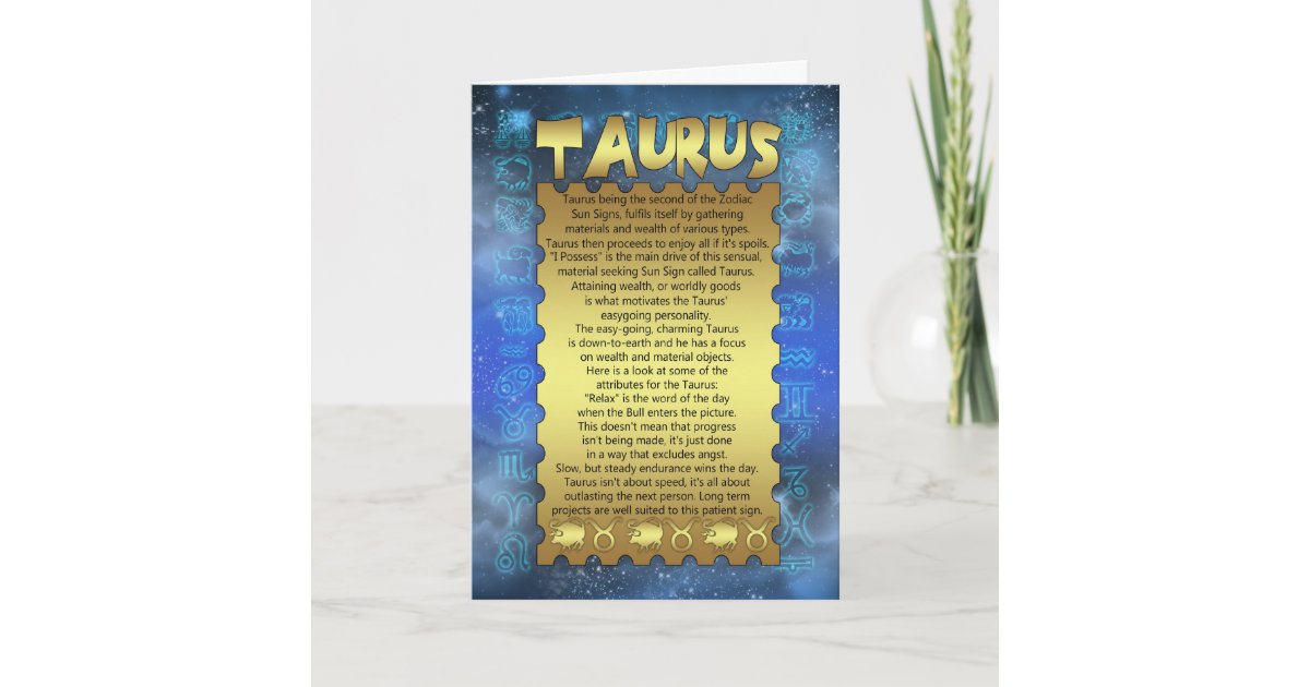 Taurus Birthday Card - Zodiac Birthday Card - Taur | Zazzle
