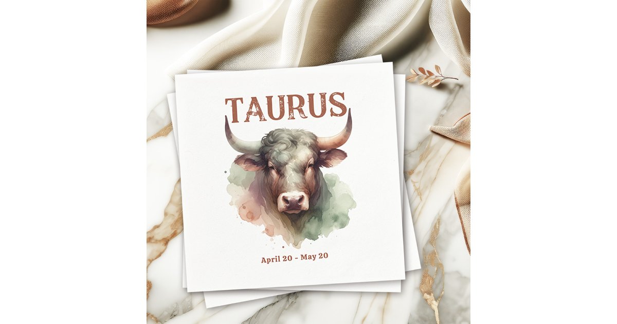 Taurus Bull Zodiac Themed Birthday Party Napkins | Zazzle