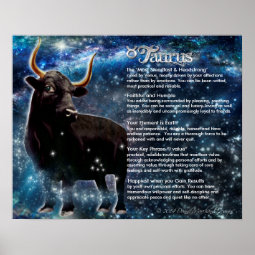Taurus Characteristics Poster | Zazzle