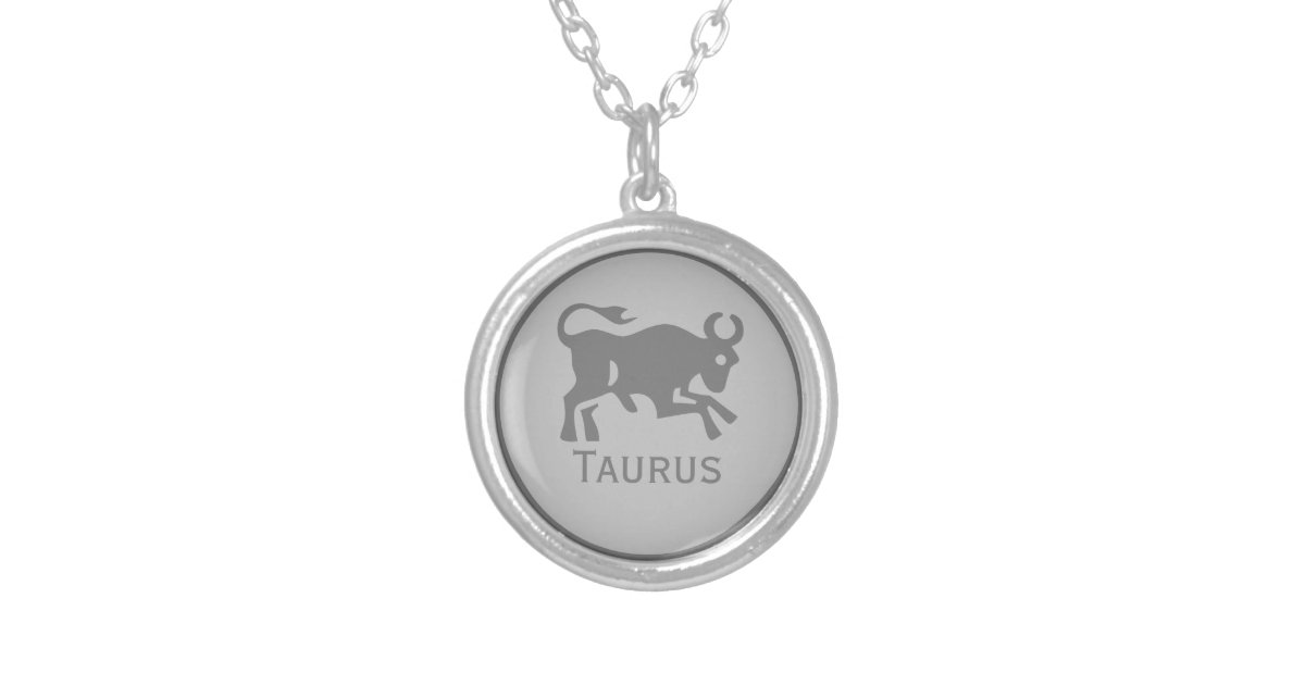 Taurus Sign of the Zodiac design Silver Plated Necklace | Zazzle