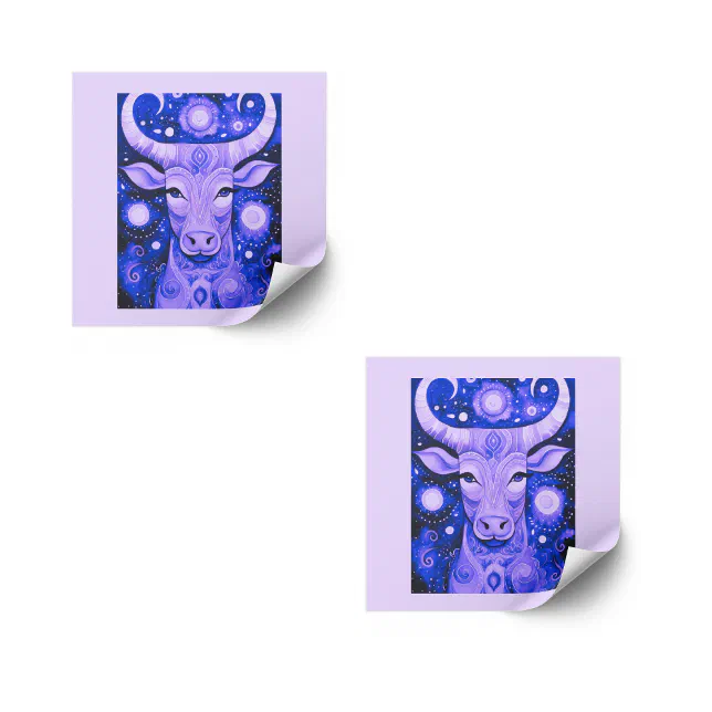 Taurus Stickers: Purple set of taurus sun stickers | Zazzle