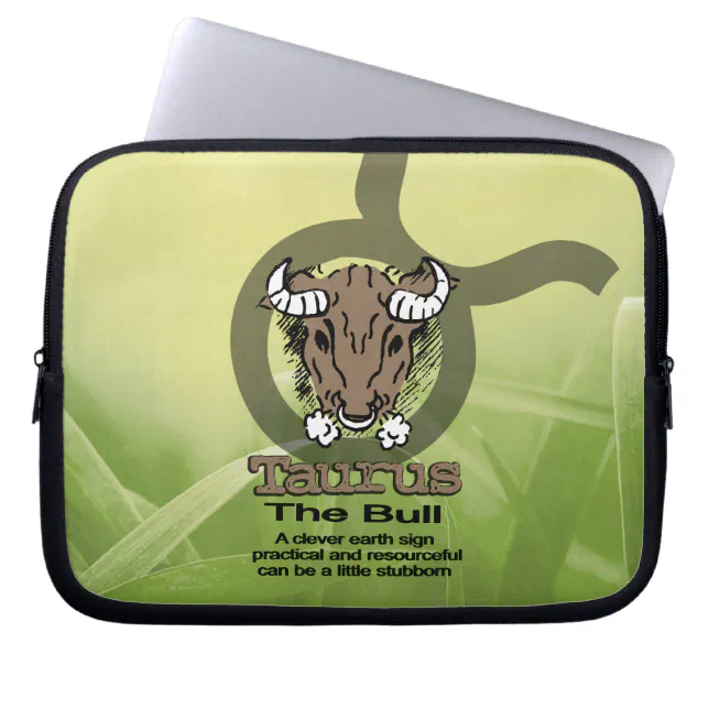 Taurus the Bull earth sign green earth sign Laptop Sleeve | Zazzle