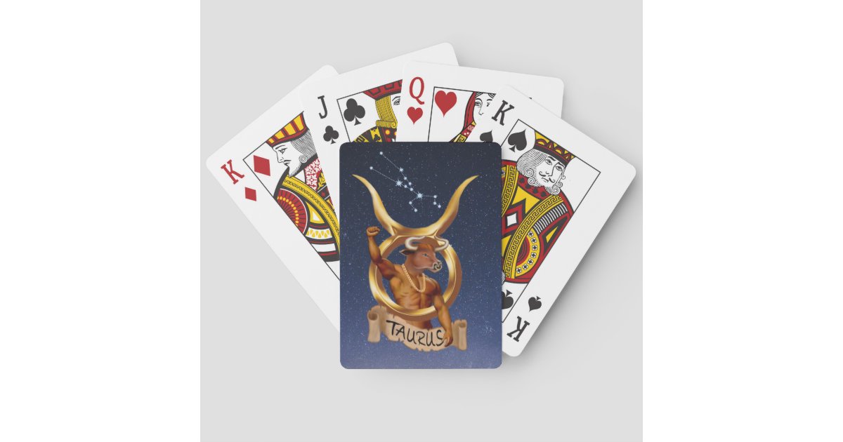 TAURUS THE BULL POKER CARDS | Zazzle