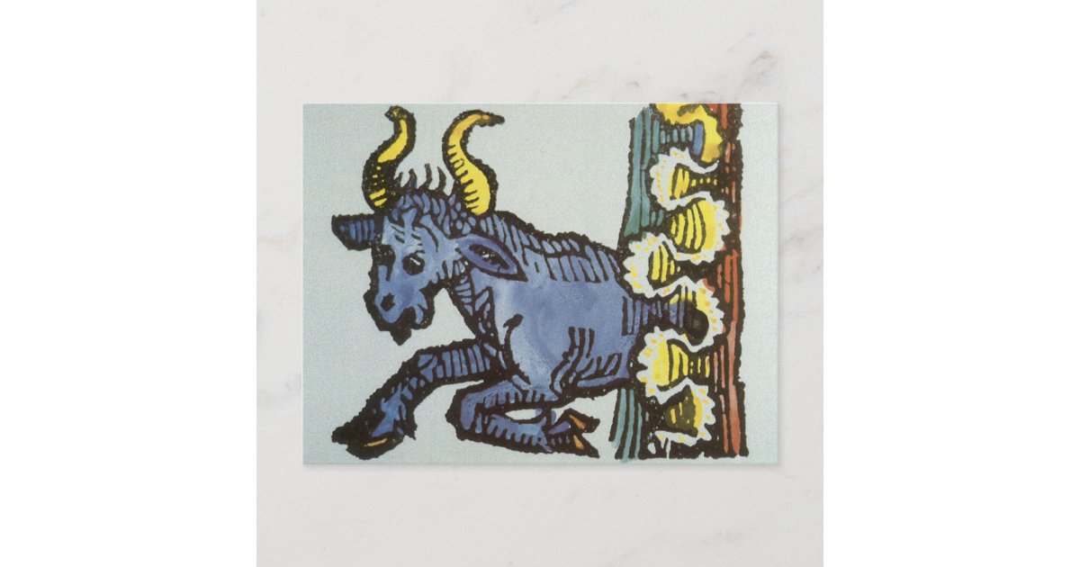Taurus the Bull, Vintage Signs of the Zodiac Postcard | Zazzle