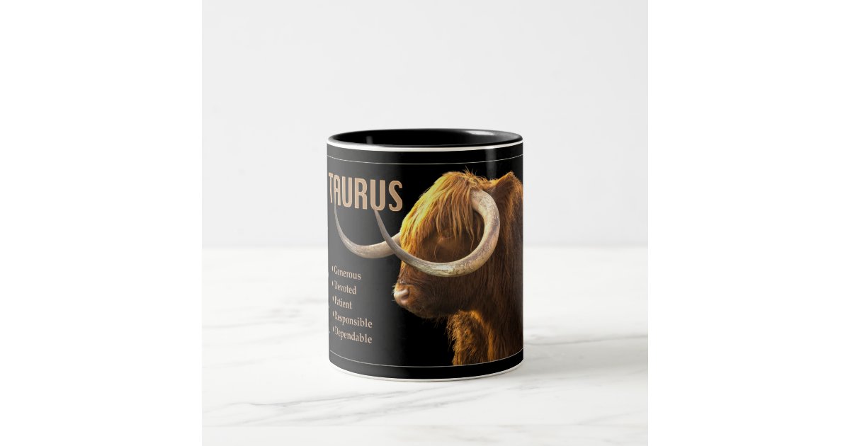 Taurus the Bull Zodiac Mug with Characteristics | Zazzle