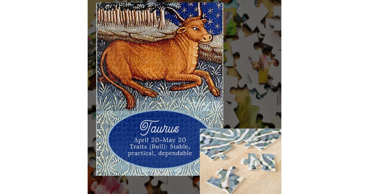 Taurus the Bull Zodiac Sign Birthday Party Jigsaw Puzzle | Zazzle